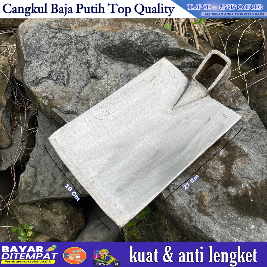 Jual Ukuran Jumbo Cangkul Pacul Bilah Baja - Putih Asli Supet Tajam ...