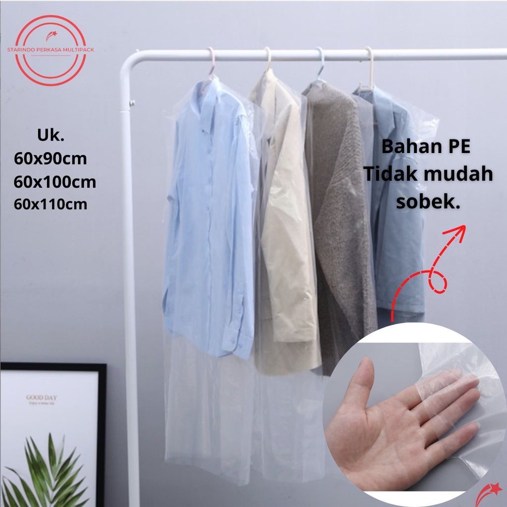 Jual Plastik Transparan Pelindung Baju Dari Debu Plastik laundry satuan ...