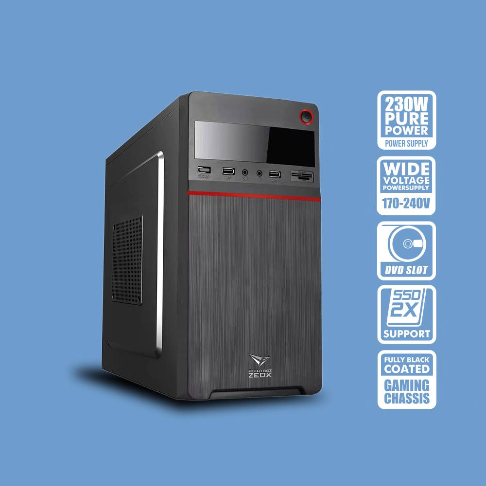 Jual CASING ALCATROZ AZZURA ZEOX GUN METAL PSU 250W PURE POWER | Shopee ...