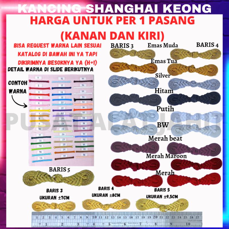 Jual KANCING BAJU SHANGHAI CINA CHINA CHINESSE BUTTON CIANG IE CANGI ...