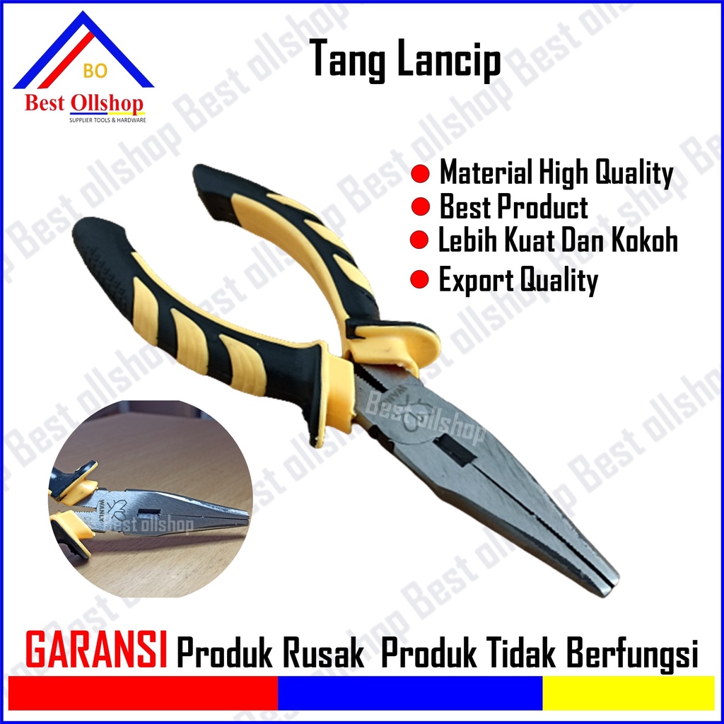 Jual Tang Mini Lancip Cucut Kombinasi Potong Jepit Long Nose Pliers Blister 6 Inch | Shopee ...