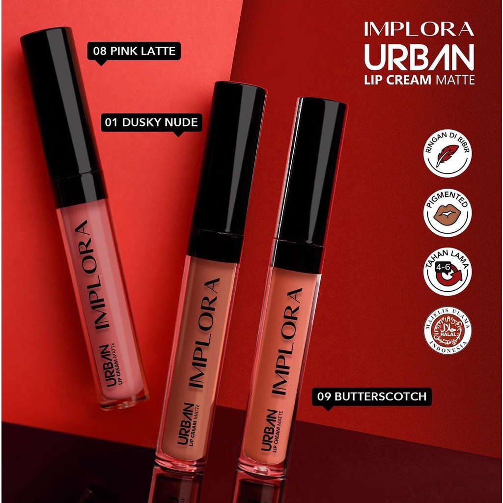 Jual iMPLORA Urban Lip Cream Matte Lip Velvet ( lipcream Lipstick ...