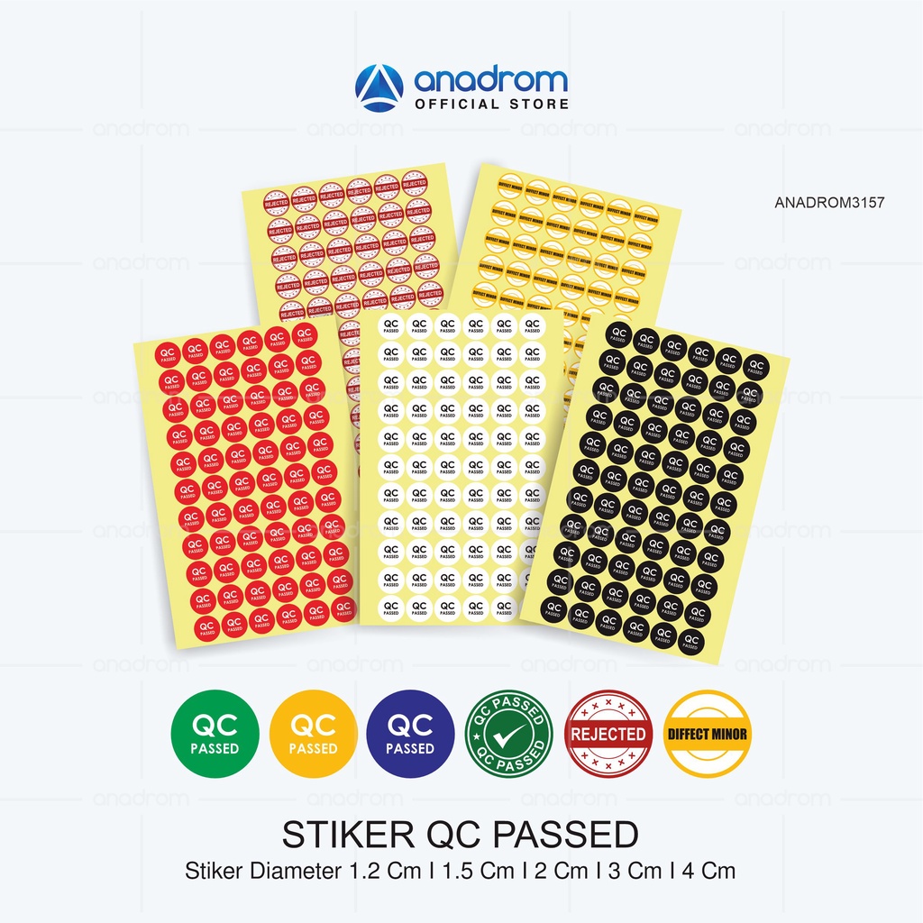 Jual [1 pack] Stiker label QC Passed - Quality Control Checked label ...