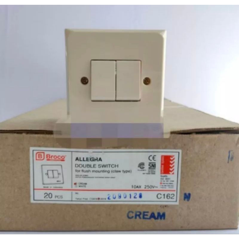 Jual SAKLAR BROCO | SAKLAR TUNGGAL | SAKLAR seri / Dobel / Double Isi 2 ...