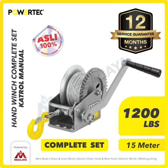 Jual Katrol Hand Winch / Katrol Manual 1200Lbs / 540Kg X 15 M Galv ...