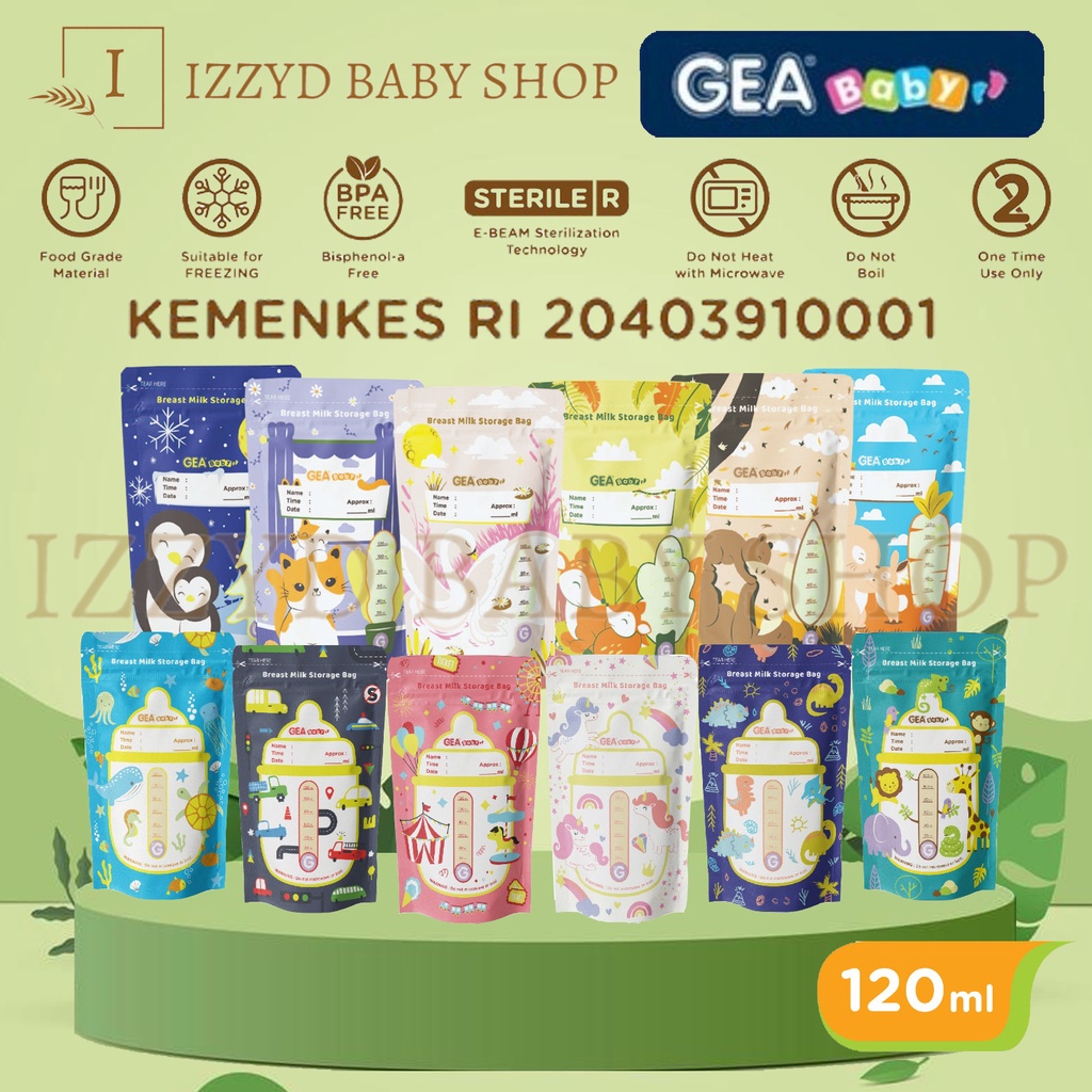 Jual GEA 120ml , kantong kantung gea asi bayi baby breast milk bag ...