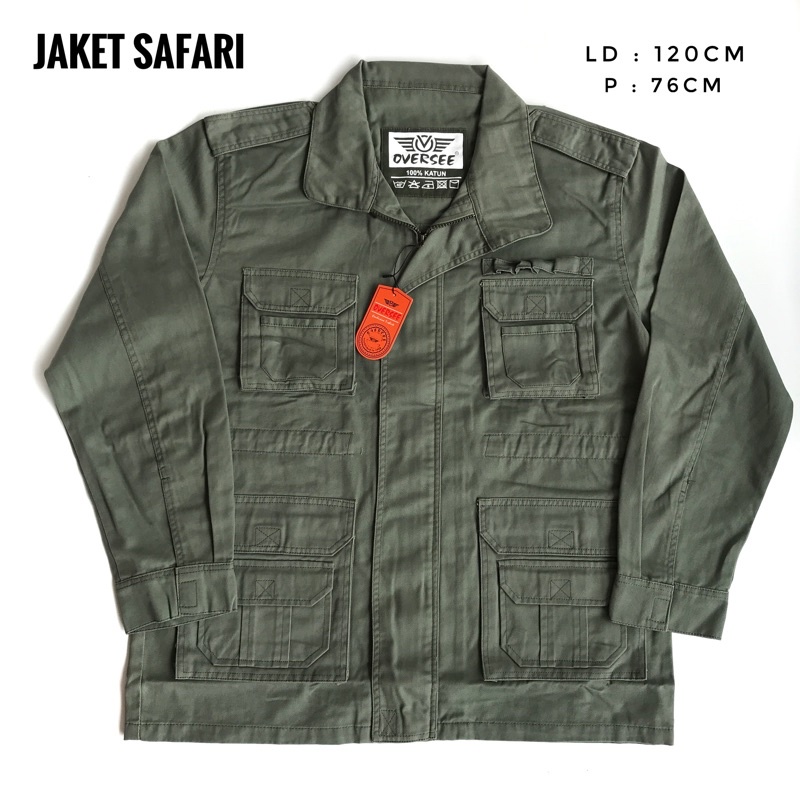 Jual JAKET SAFARI ARMY JUMBO / JAKET KANVAS PRIA / JAKET PARKA PRIA ...