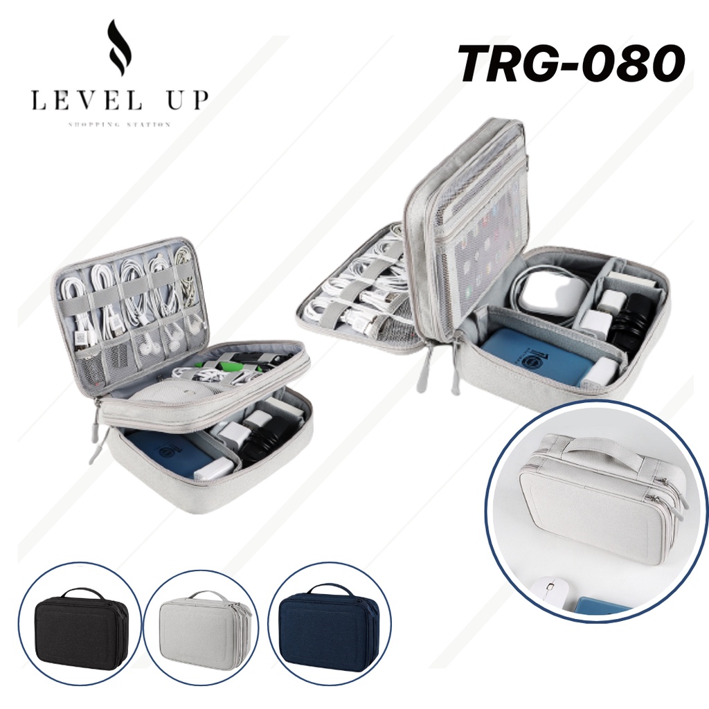 Jual TRG080 - TAS TABLET GADGET DOUBLE LAYER ORGANIZER CANVAS KABEL HP ...