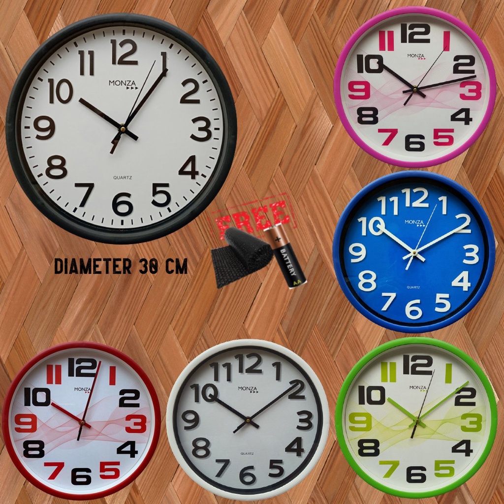 Jual Jam Dinding Besar Kamar Kantor Rumah Polos Warna Doff Minimalis ...