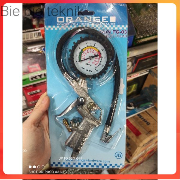 Jual alat isi angin +meteran / inflating gun orange /inflator angin ban ...