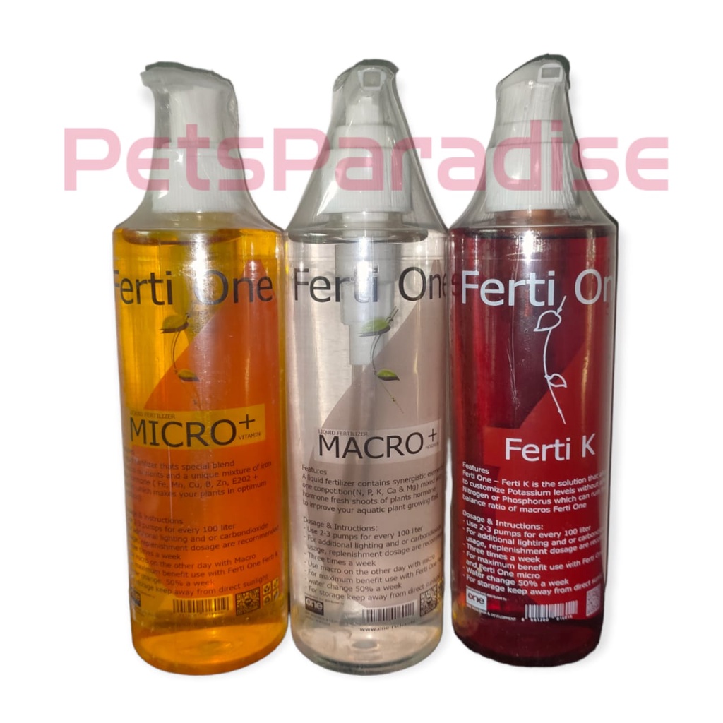 Jual Paket Pupuk Cair Aquascape Ferti One Micro,Macro,Ferti K 250 ml ...