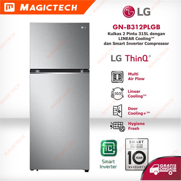 Jual KULKAS LG 2 PINTU GN-B312PLGB LINEAR COOLING SMART INVERTER ...