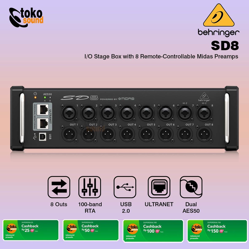 Jual Behringer SD8 8-channel Stage Box Midas Preamps | Shopee Indonesia