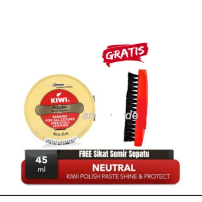 Jual Semir Sepatu Kiwi Neutral 45ml + Sikat semir (Paket hemat) | Shopee Indonesia