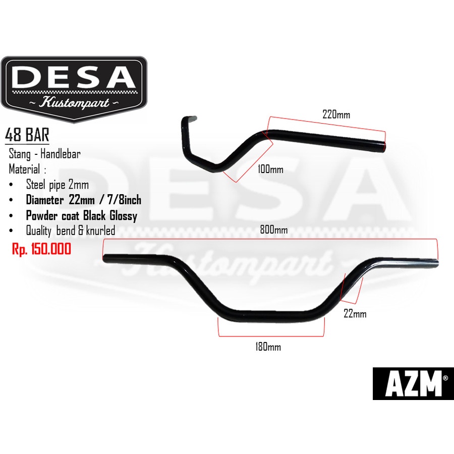 Jual Stang Custom Stang Motor Stang W175 Stang Royal Enfield 48 BAR ...