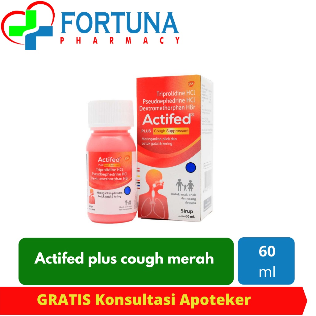 Jual Actifed plus cough merah sirup | Shopee Indonesia