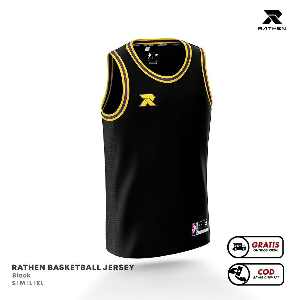 Jual RATHEN - Basketball Jersey Black | Shopee Indonesia