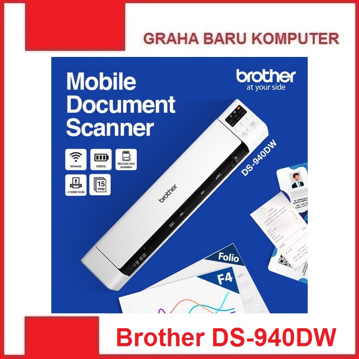Jual Brother DS940DW Portable 2-sided Duplex Document Scanner Wireless Portabel F4 DS-940DW ...