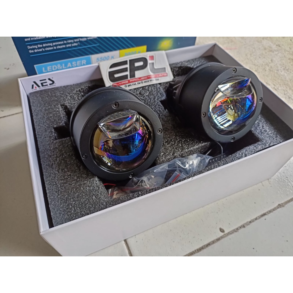 Jual Foglamp Biled AES Q8 PRO Laser 3 Warna lampu kabut LED Foglamp fog ...