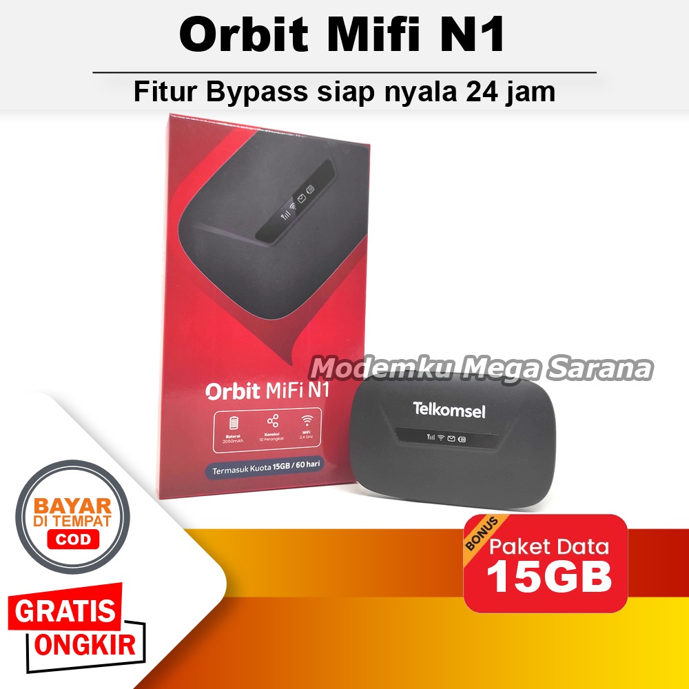 Jual Telkomsel Orbit Mifi N1 Portable Modem Wifi 4G Bonus Data Fitur Bypass | Shopee Indonesia