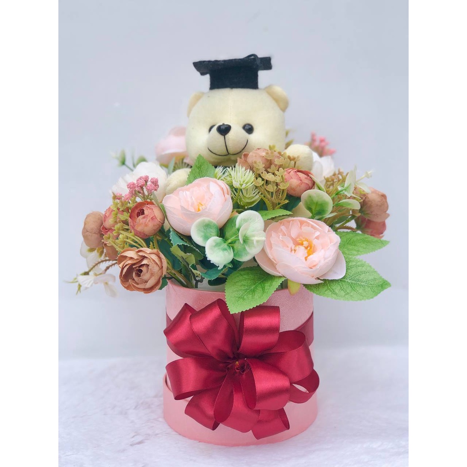 Jual bloom box boneka wisuda kado wisuda pacar buket boneka bloom box ...
