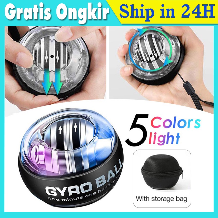 Jual Gyro Ball Spinner Powerball Metal LED Auto Starter Hand Gym ...