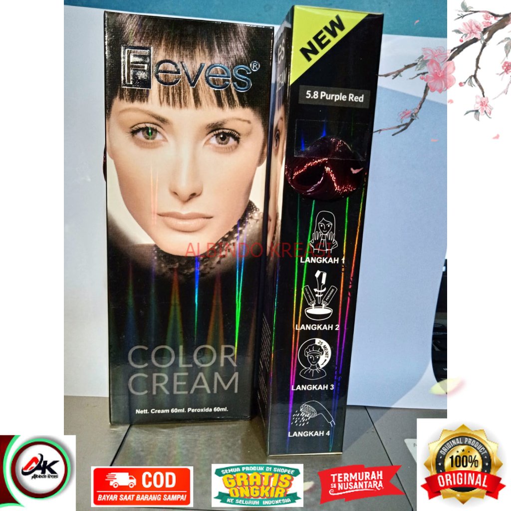 Jual Cat Rambut Feves Color Cream 60ml | Shopee Indonesia