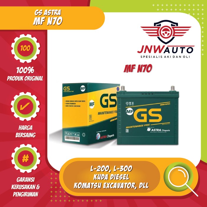 Jual AKI GS ASTRA MF N70 untuk L-200, L-300, EXCAVATOR DLL | Shopee ...