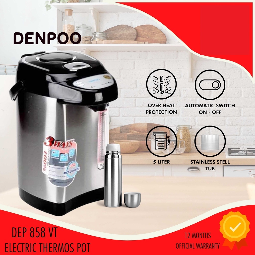 Jual Termos listrik Denpoo DEP 858 VT ( 5 LITER ) | Shopee Indonesia