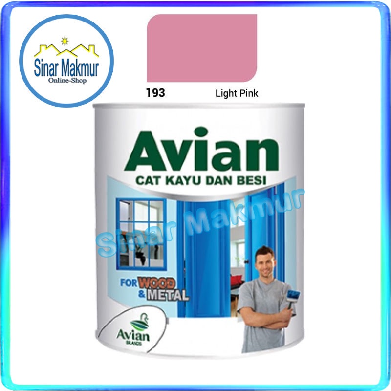 Jual Cat Kayu Besi 1 KG 0,9 Liter 193 Light Pink (AVIAN) | Shopee Indonesia