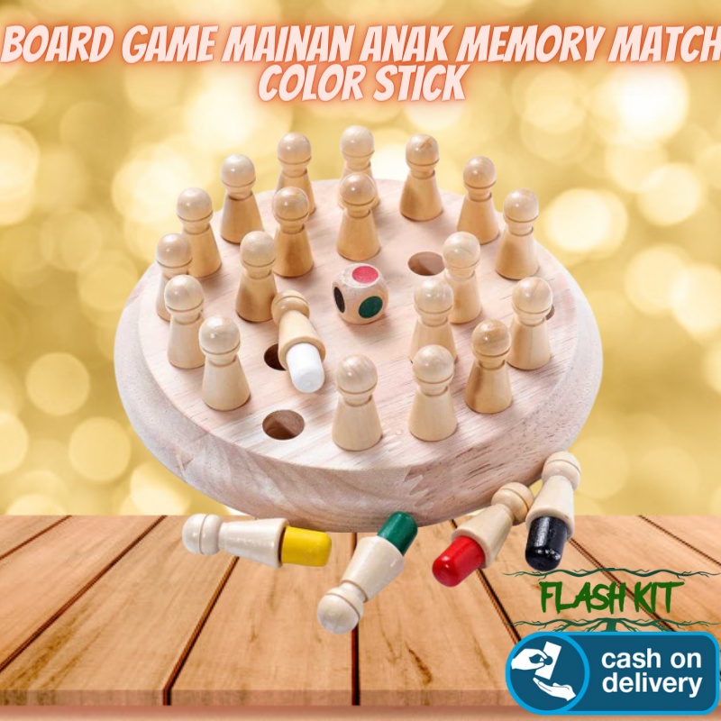 Jual Board Game Mainan Anak Memory Match Color Stick JKLMOON Bahan Kayu ...