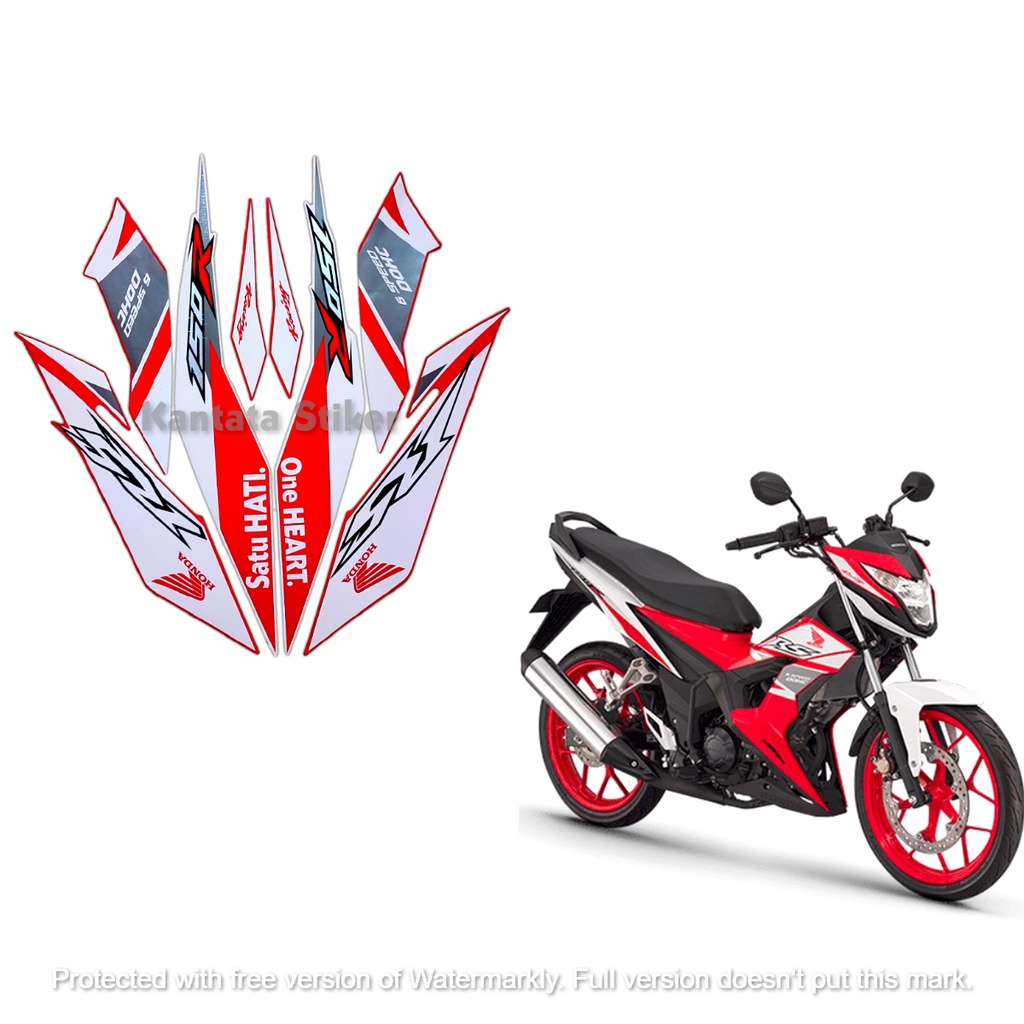 Jual STIKER STRIPING LIS LES BODY MOTOR SONIC RS 150R 2018 SE PUTIH ...