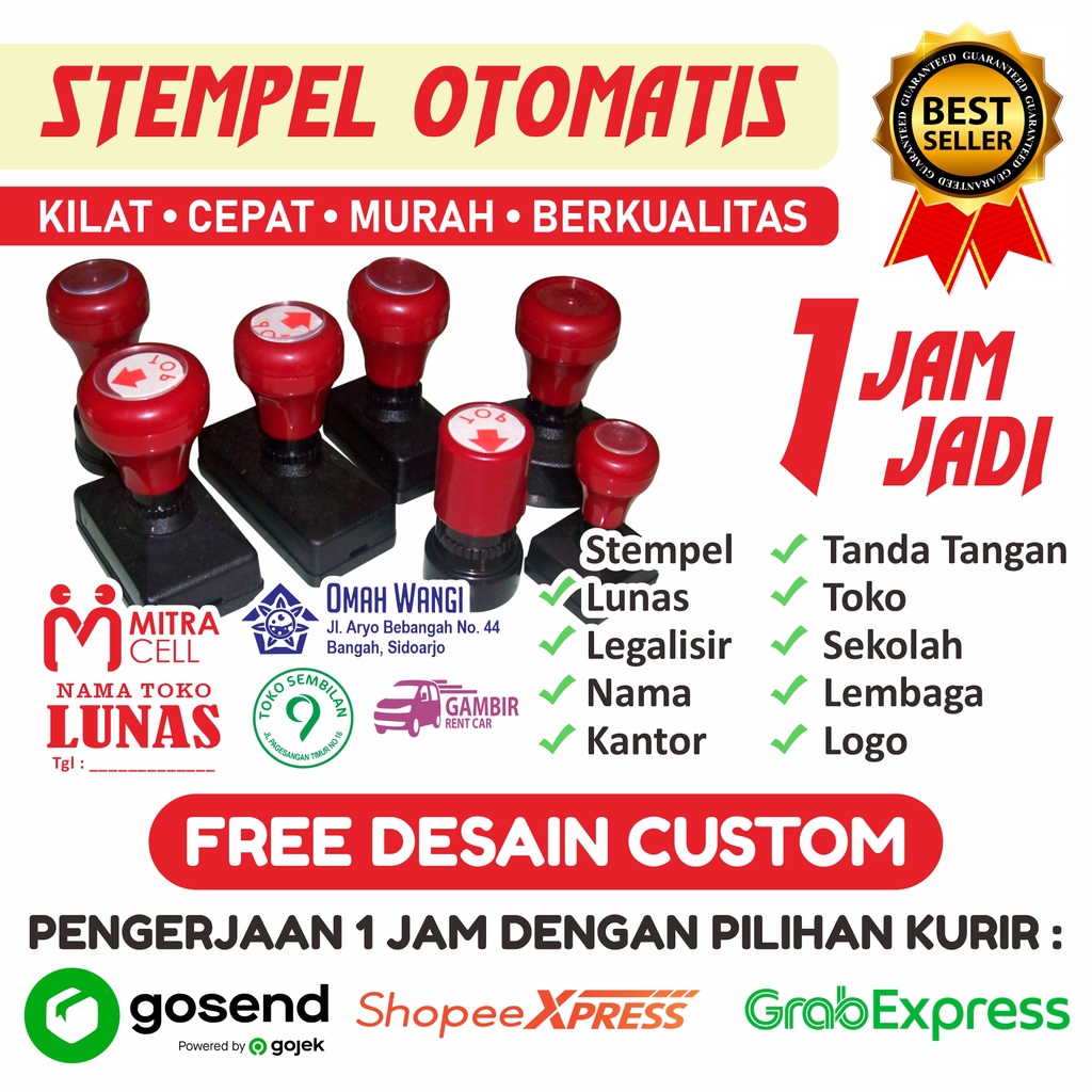 Jual COD, STEMPEL FLASH, STEMPEL LUNAS, STEMPEL TANDA TANGAN, STEMPEL OTOMATIS, STEMPEL TOKO ...