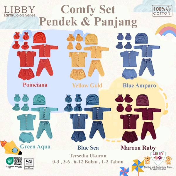 Jual Libby Comfy Set Setelan Pendek / Libby New Born 1 Pasang 0-3 3-6 6 ...