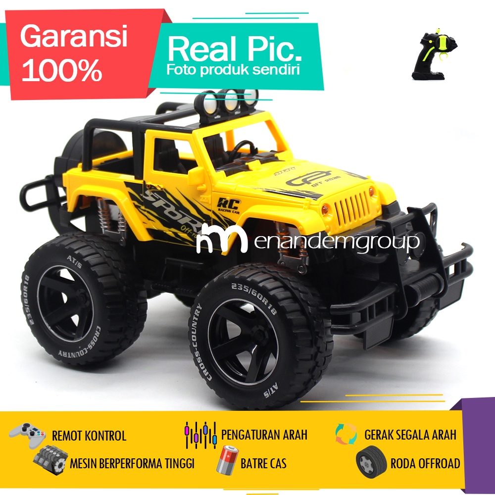 Jual Mainan Mobil Remot Kontrol Rc Jeep Besar Sport Offroad Batre Cas ...