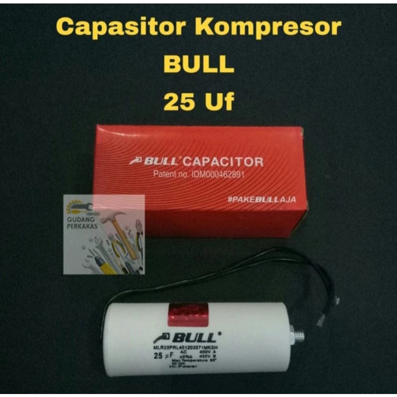 Jual Capasitor Kompresor 25UF BULL - Capacitor Kapasitor Baut ...