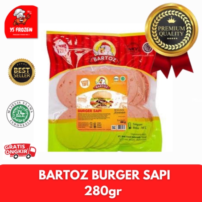 Jual BARTOZ Burger sapi / HAM SAPI BARTOZ / Frozen Food / YS Frozen ...