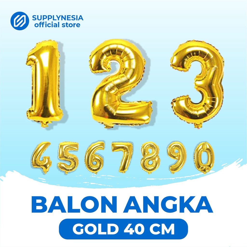 Jual Balon Angka Gold bahan Foil 40cm | Shopee Indonesia