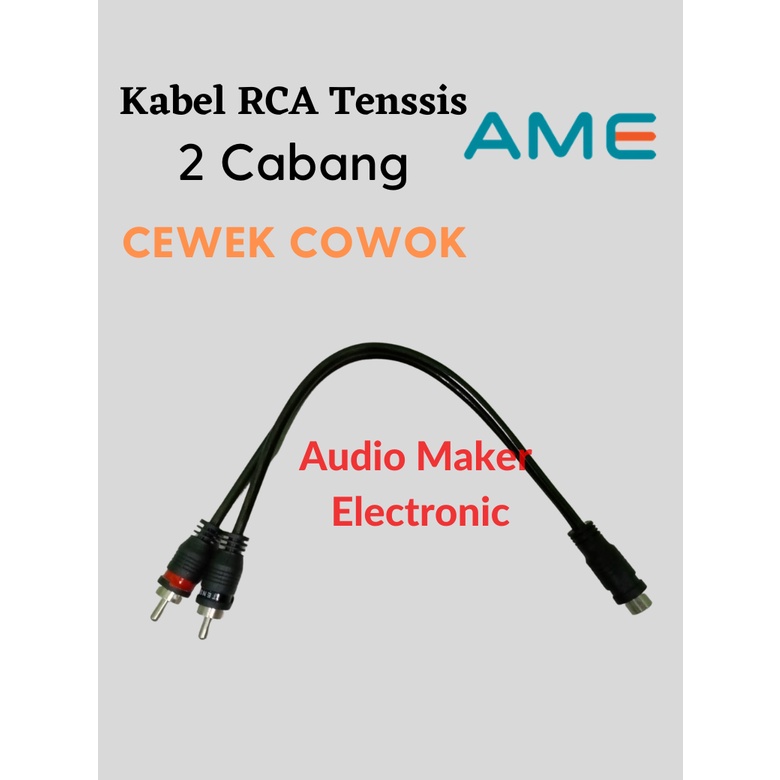 Jual Kabel RCA cabang tenssis 2 cowo - 1 cewe / Cable RCA cabang 2 male ...