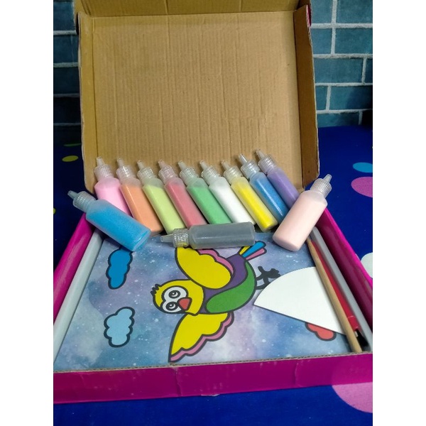 Jual Sand Painting Game 12 PASIR 24 GAMBAR Mewarnai Dengan Pasir Mainan ...