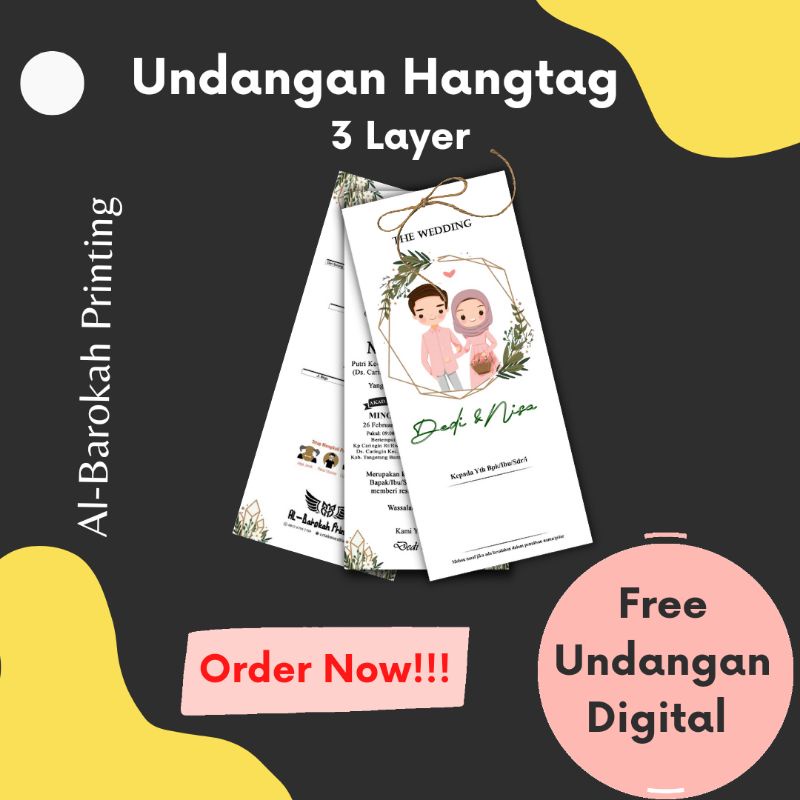 Jual Promo!!!! Undangan Hangtag Viral 2023 terbaru Jasmine Glitter ...