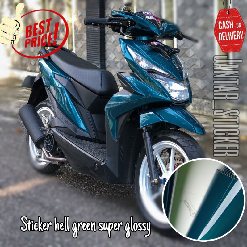 Jual Stiker motor hijau tua super glossy sticker skotlet hijau tua ...