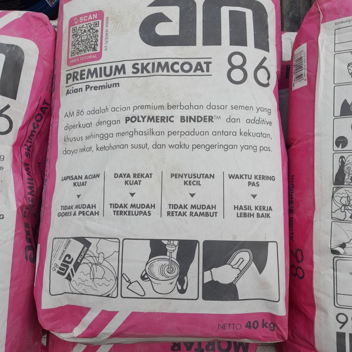 Jual Semen Mortar Am 86 Premium Skimcoat/Acian Premium 40Kg | Shopee ...