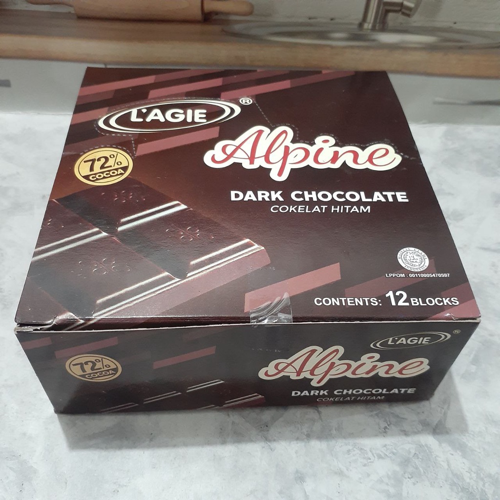 Jual Coklat Hitam Lagie Alpine Dark Chocolate 12pcs @35g | Shopee Indonesia