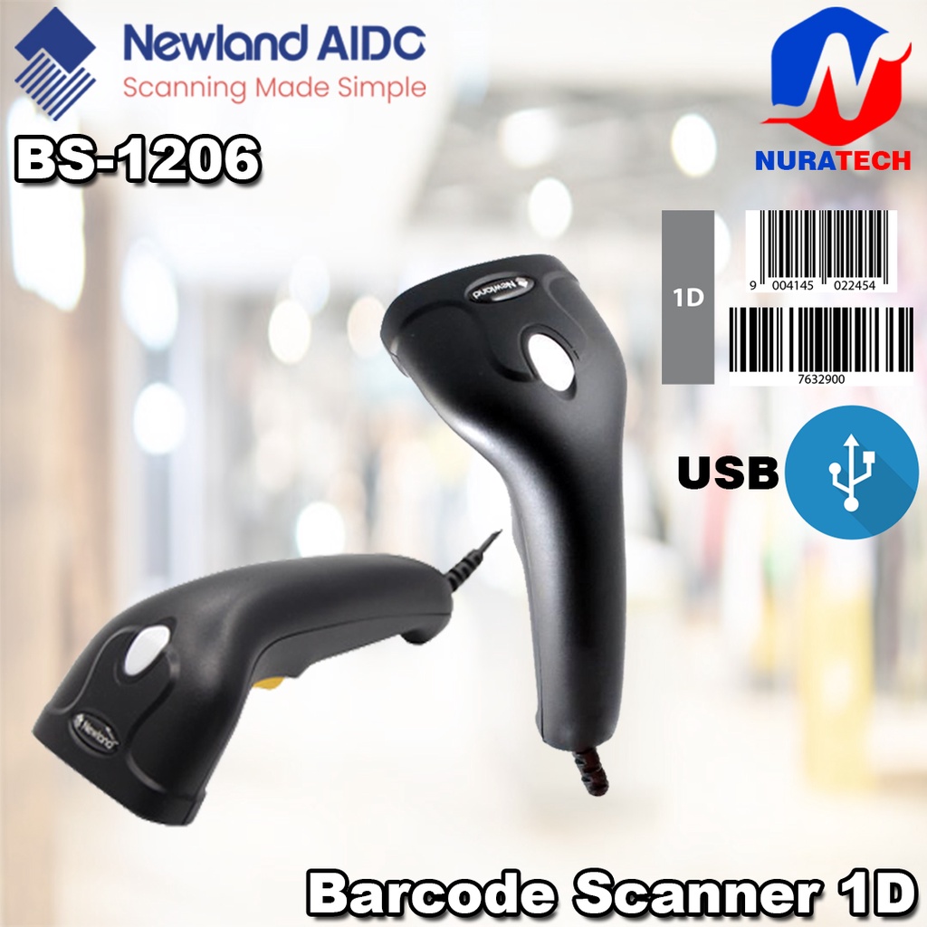 Jual Scanner Barcode Garis 1D Newland BS-1206 / BS1206 Murah Non Stand ...