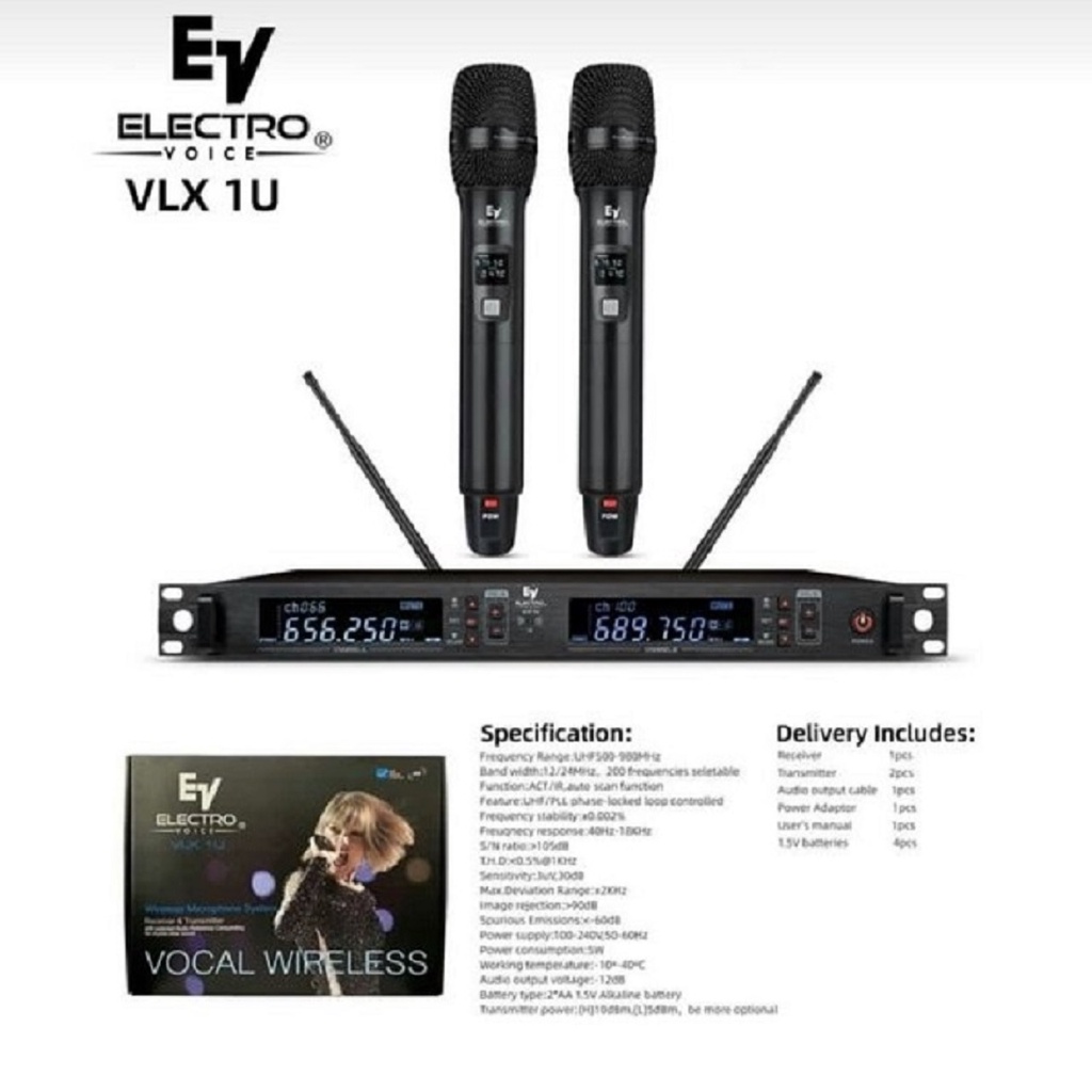 Jual Mic Wireless Electro voice EV VLX 1U ORIGINAL | Shopee Indonesia