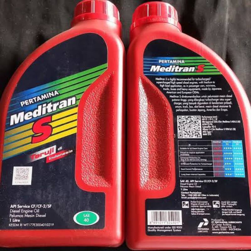 Jual Oli Mesin Diesel Pertamina Meditran S SAE 40 1L API CF/CF-2/SF ...
