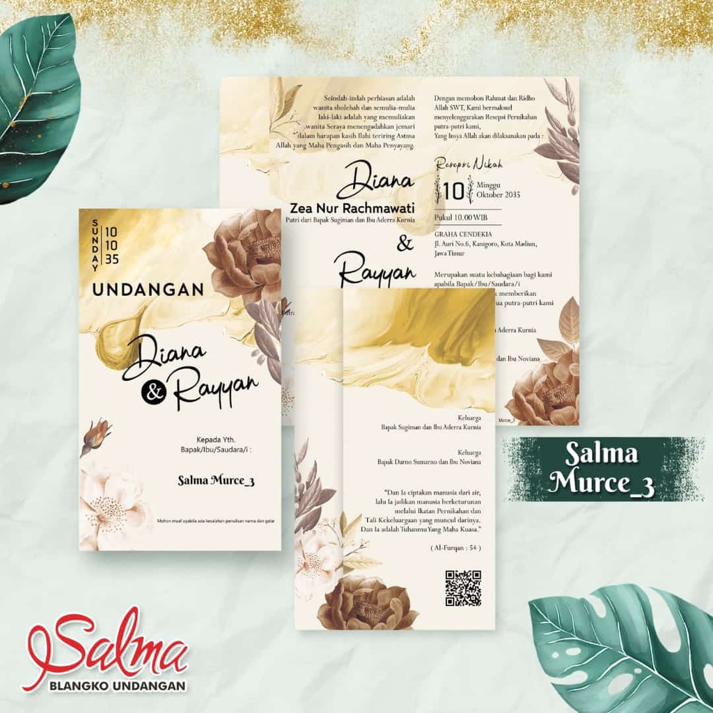 Jual Salma Murce 03| Blangko Undangan | Undangan Print | Undangan Kosong | Undangan | Undangan ...
