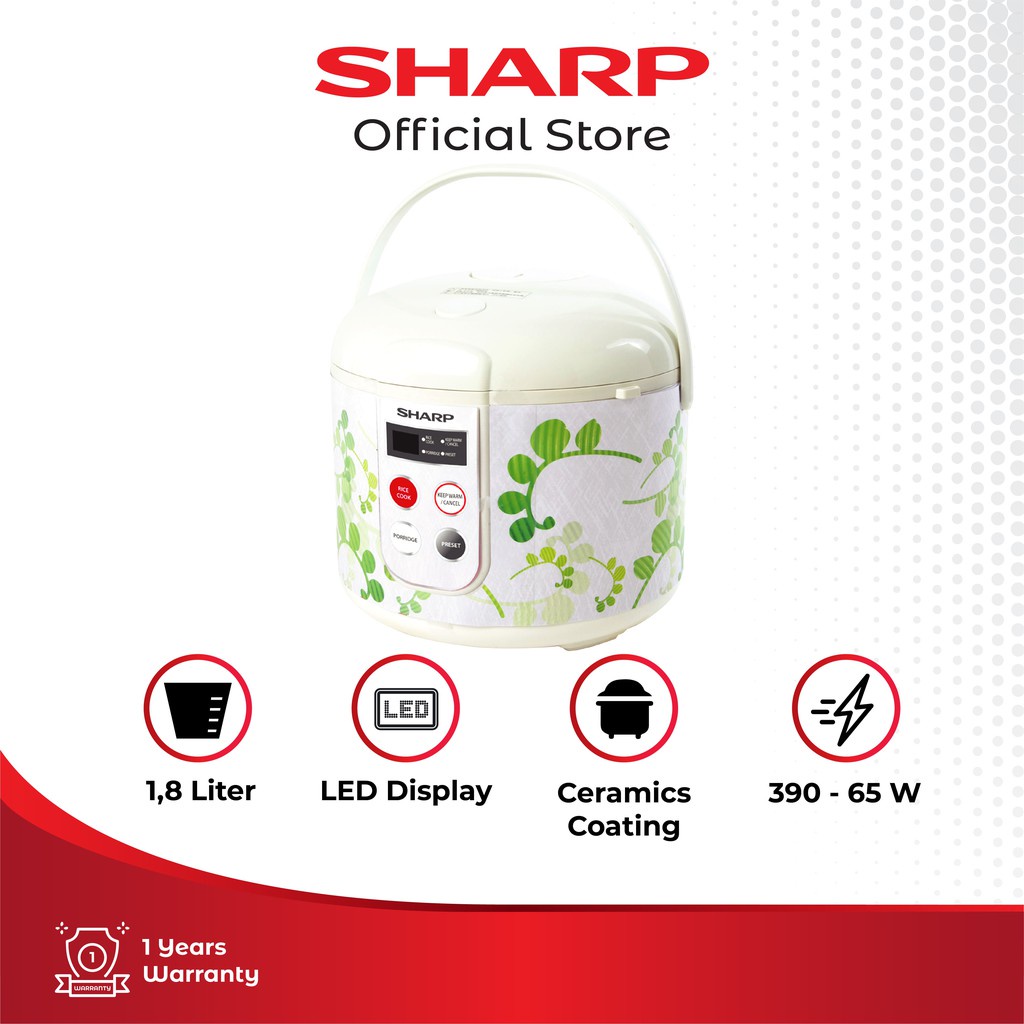 Jual Sharp Rice Cooker KS-T18TL-GR/RD 1.8 L | Shopee Indonesia