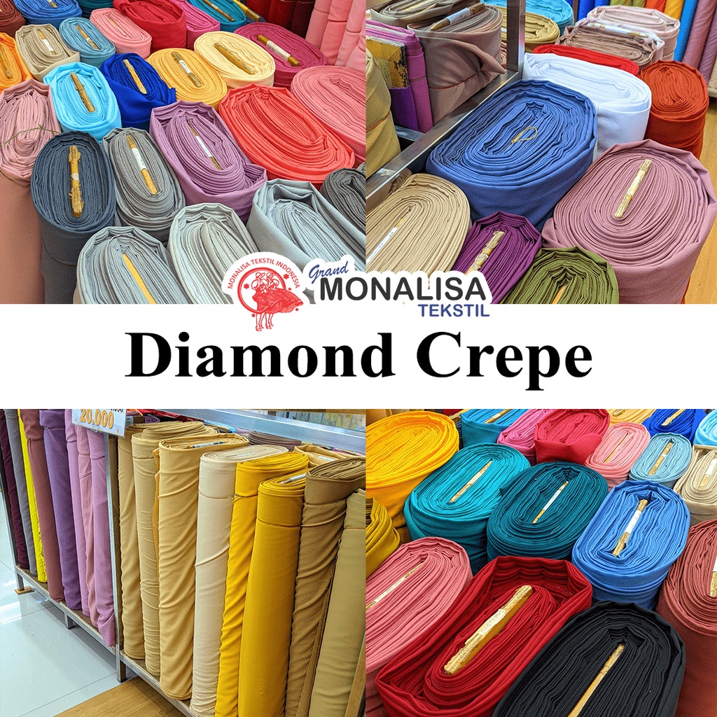 Jual KAIN DIAMOND CREPE POLOS WARNA, HARGA PER 0,5M | Shopee Indonesia